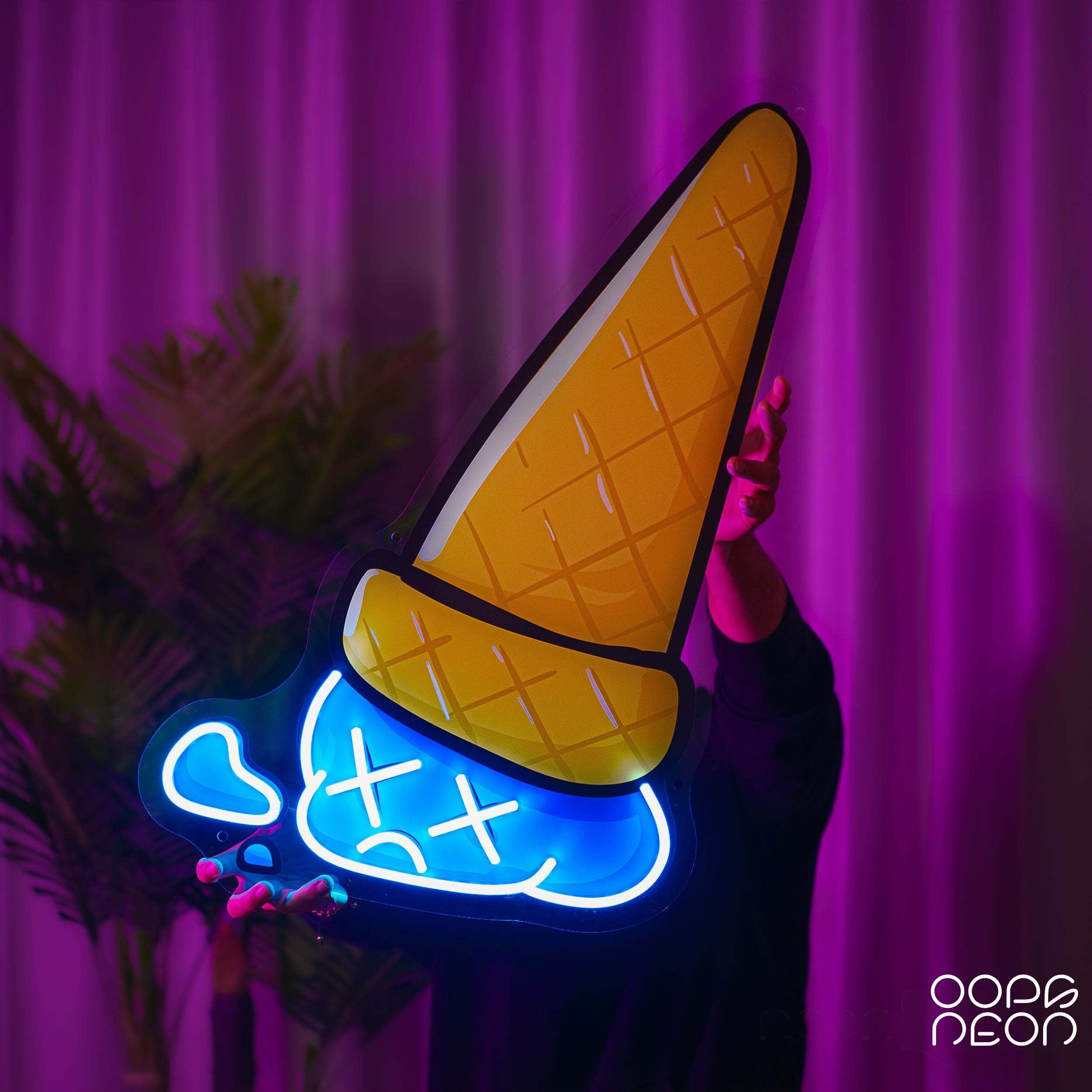 "Sadcream Cone V1" Neon x Acrylic Artwork