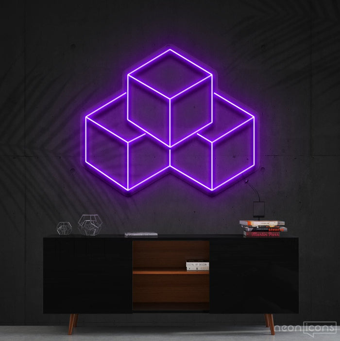 "3D Cubes" Neon Sign
