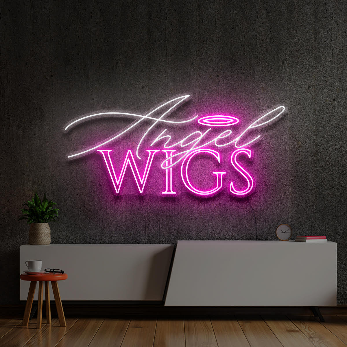 "Angel Wigs" Custom Neon Sign