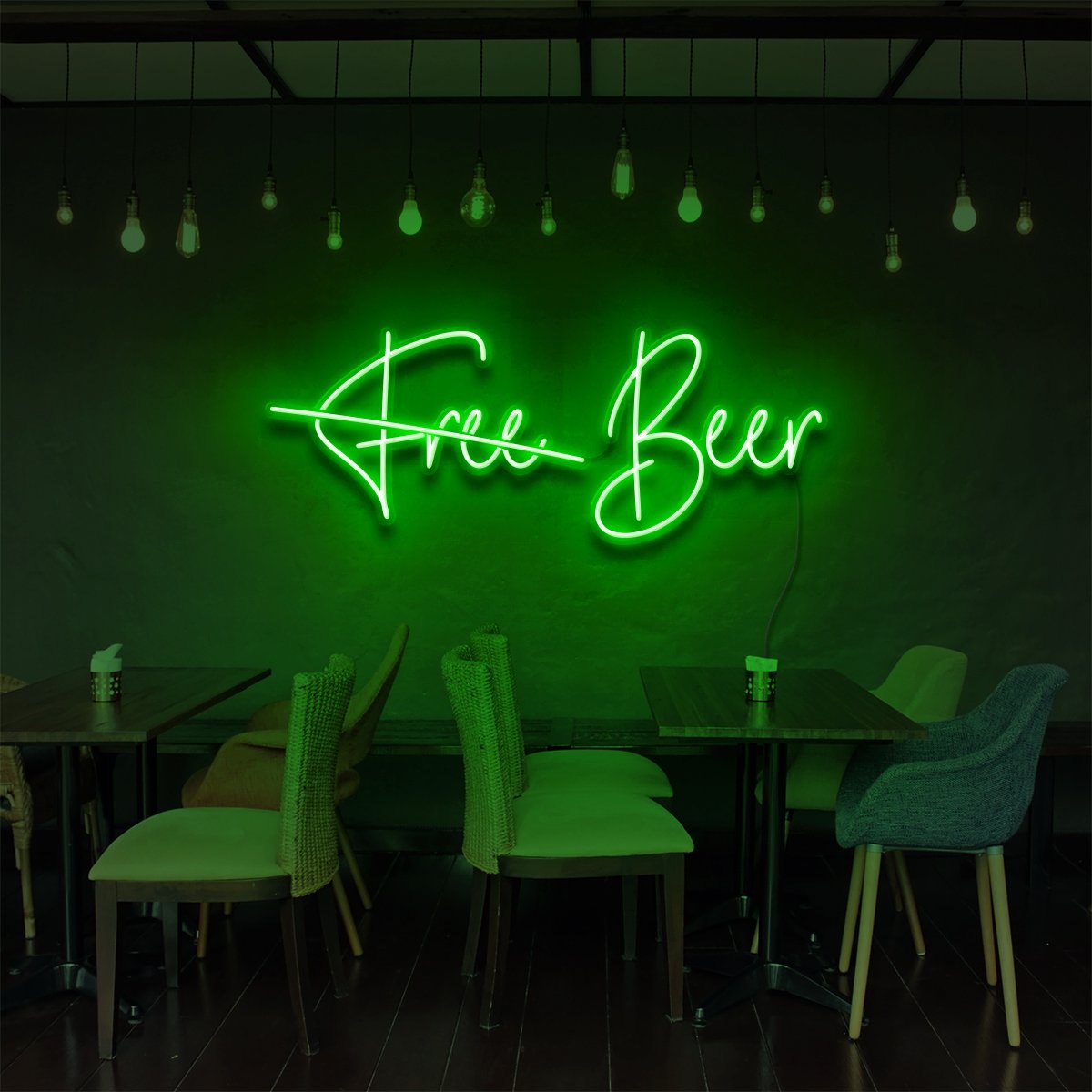 "Free Beer" Neon Sign for Bars & Restaurants