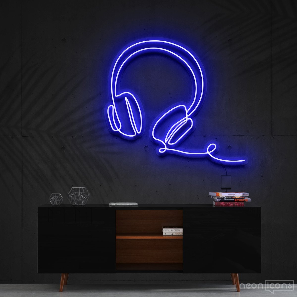 "Headphones Line Art" Neon Sign