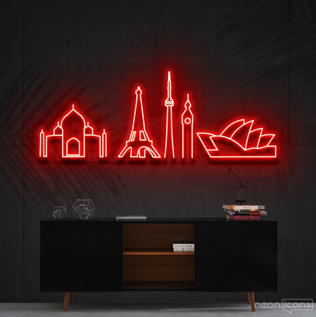 "Iconic Monuments" Neon Sign