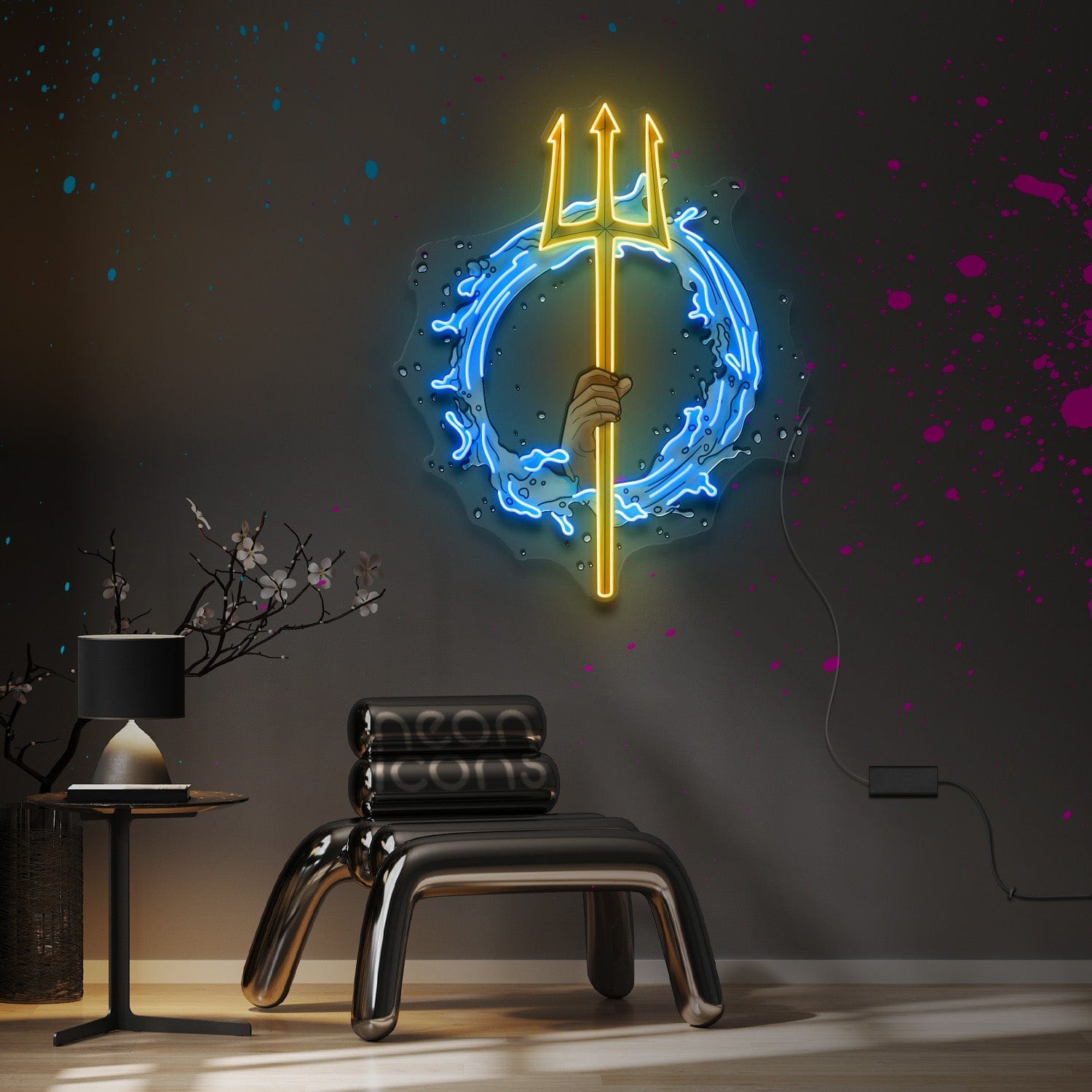 "Trident" Custom Neon x Acrylic Sign