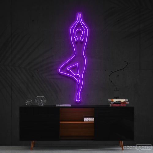 "Yoga Tree Pose" Neon Sign